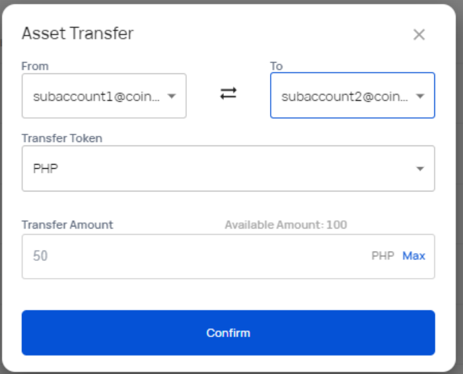 How can I transfer funds between sub-accounts? – Coins.ph Help Center